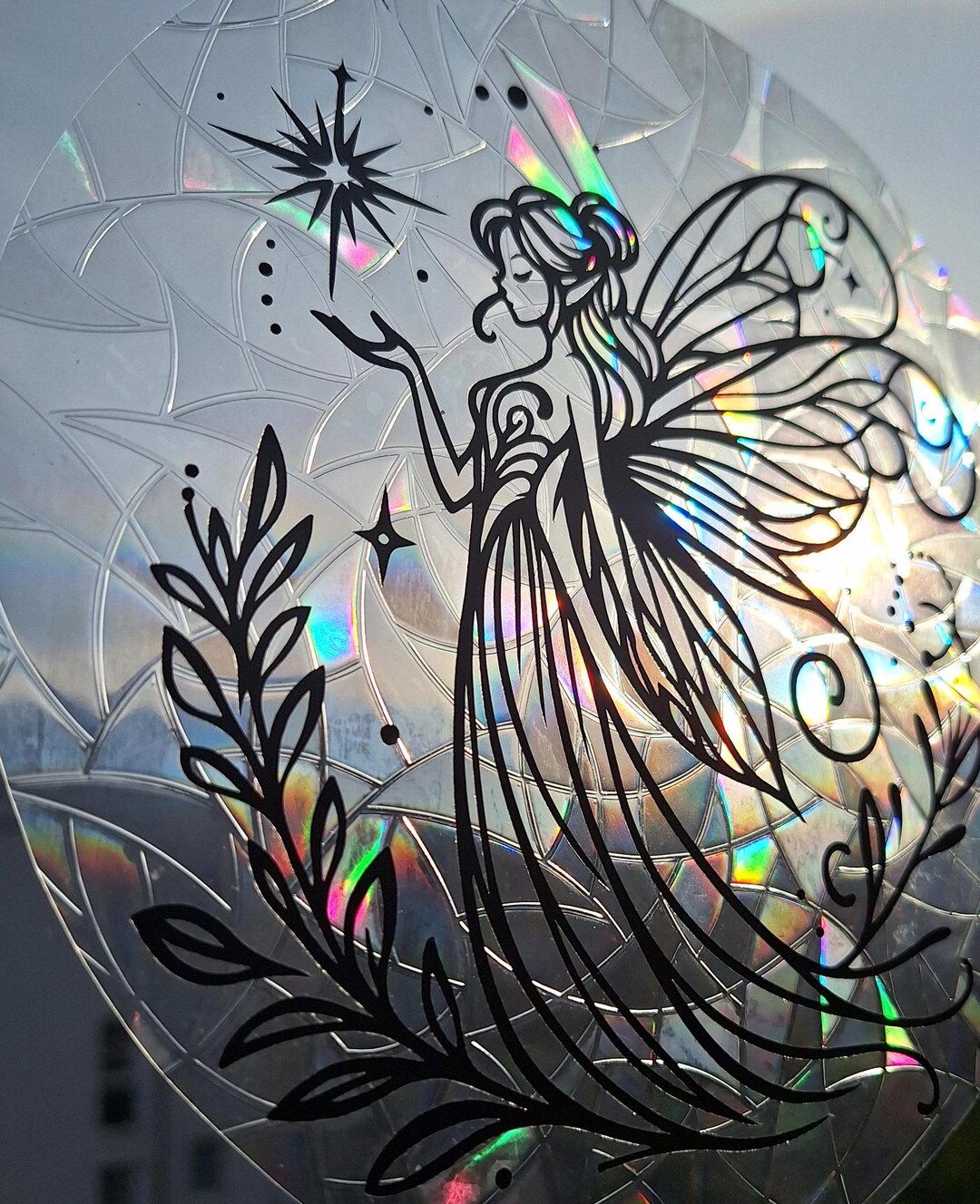 Suncatcher Window Sticker Star Fairy Reusable Removable Without Residue ...