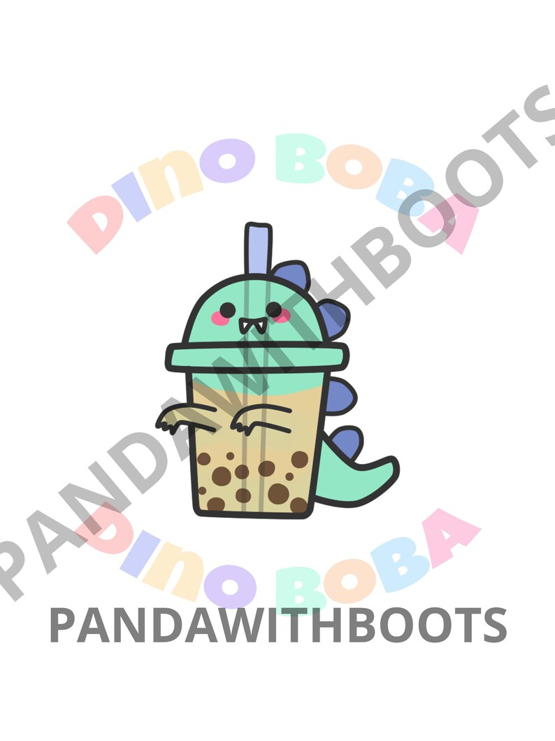 Dino Boba Clipart – Dinosaur Rex Bubble Tea Glass (personal ...