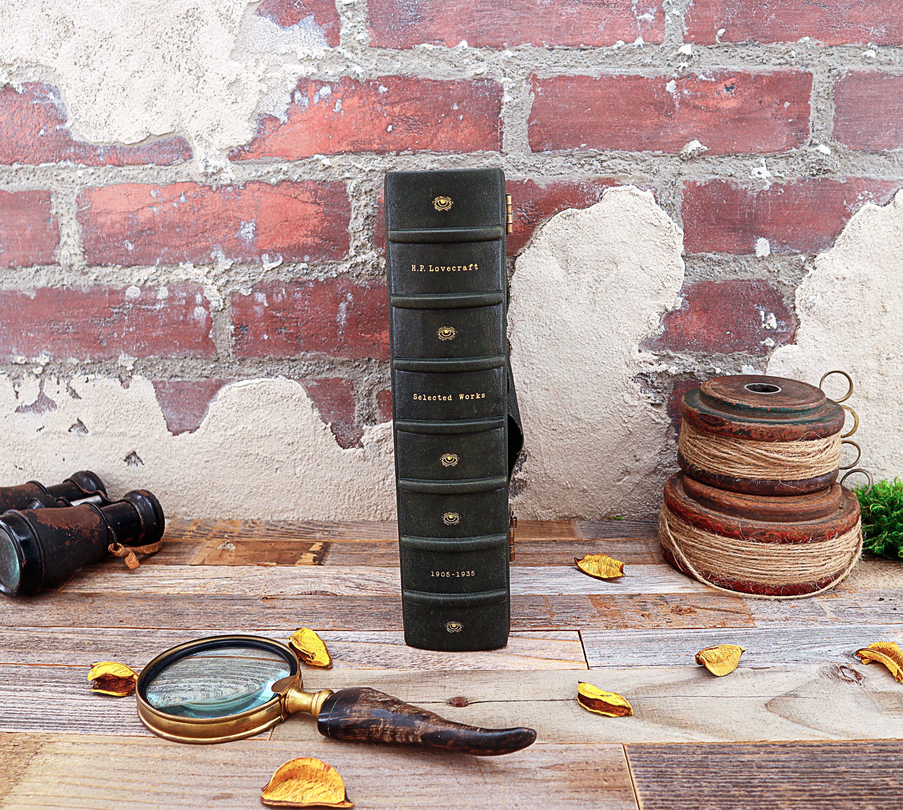 H.P. Lovecraft Leather Book, CUSTOM BOOK BINDING, Rebound, Antique ...