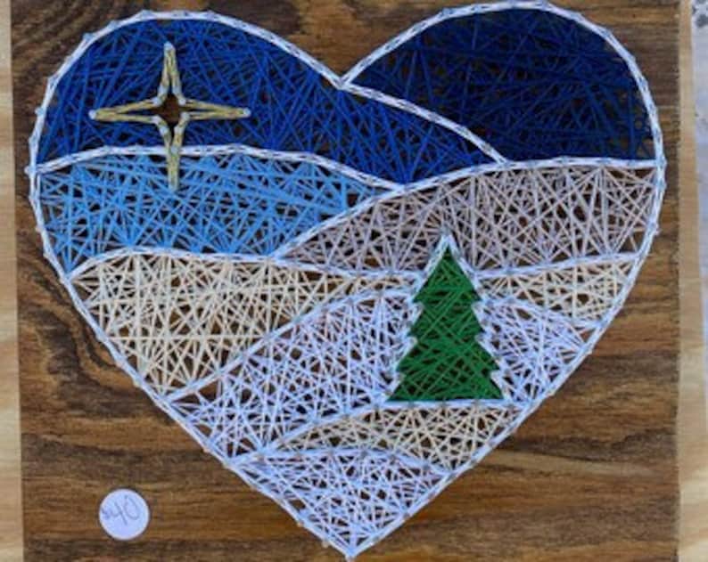 Heart Landscape String Art (customizable) - Etsy