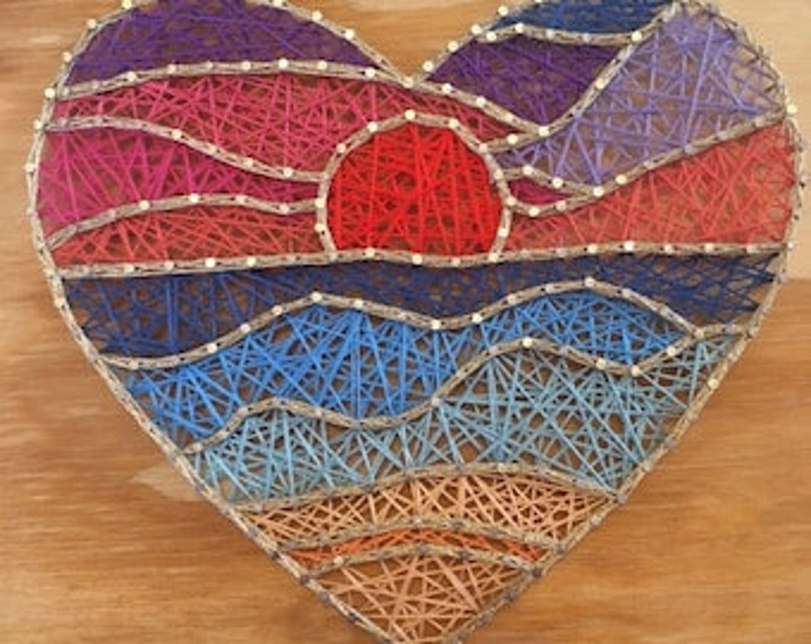 Heart Landscape String Art (customizable) - Etsy