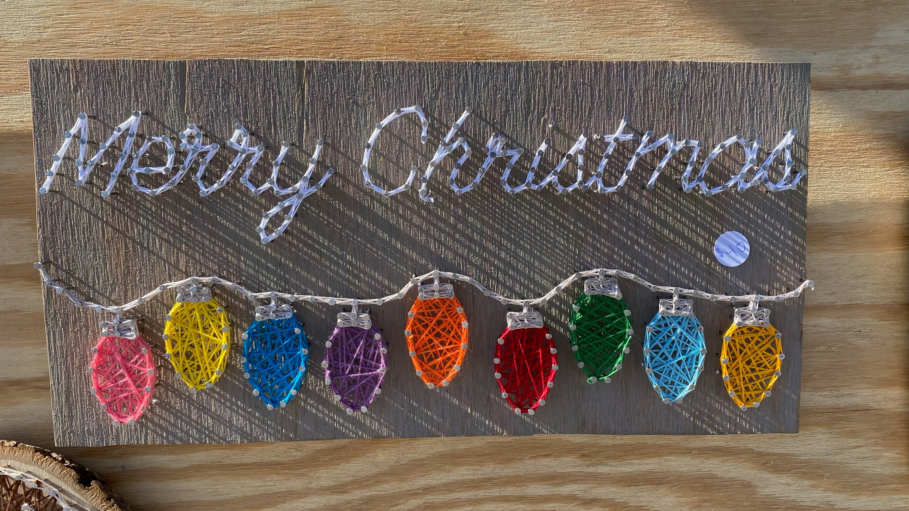 Merry Christmas Lights String Art - Etsy