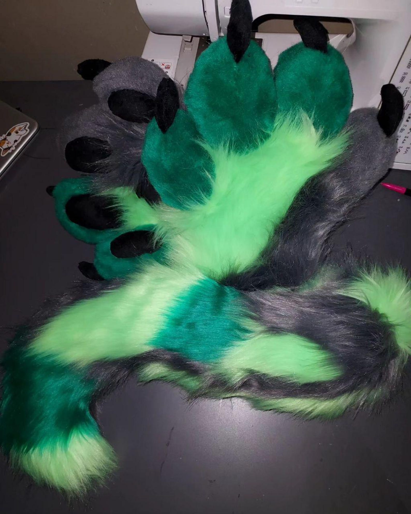 Green Calico Fursuit Paws and Tail. - Etsy