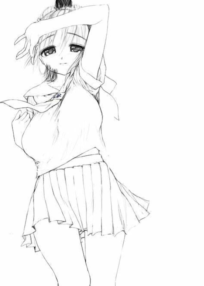 Sexy Anime Girls Coloring Book Etsy