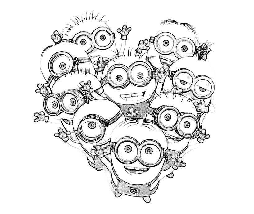 Minion Valentines Day Coloring Pages