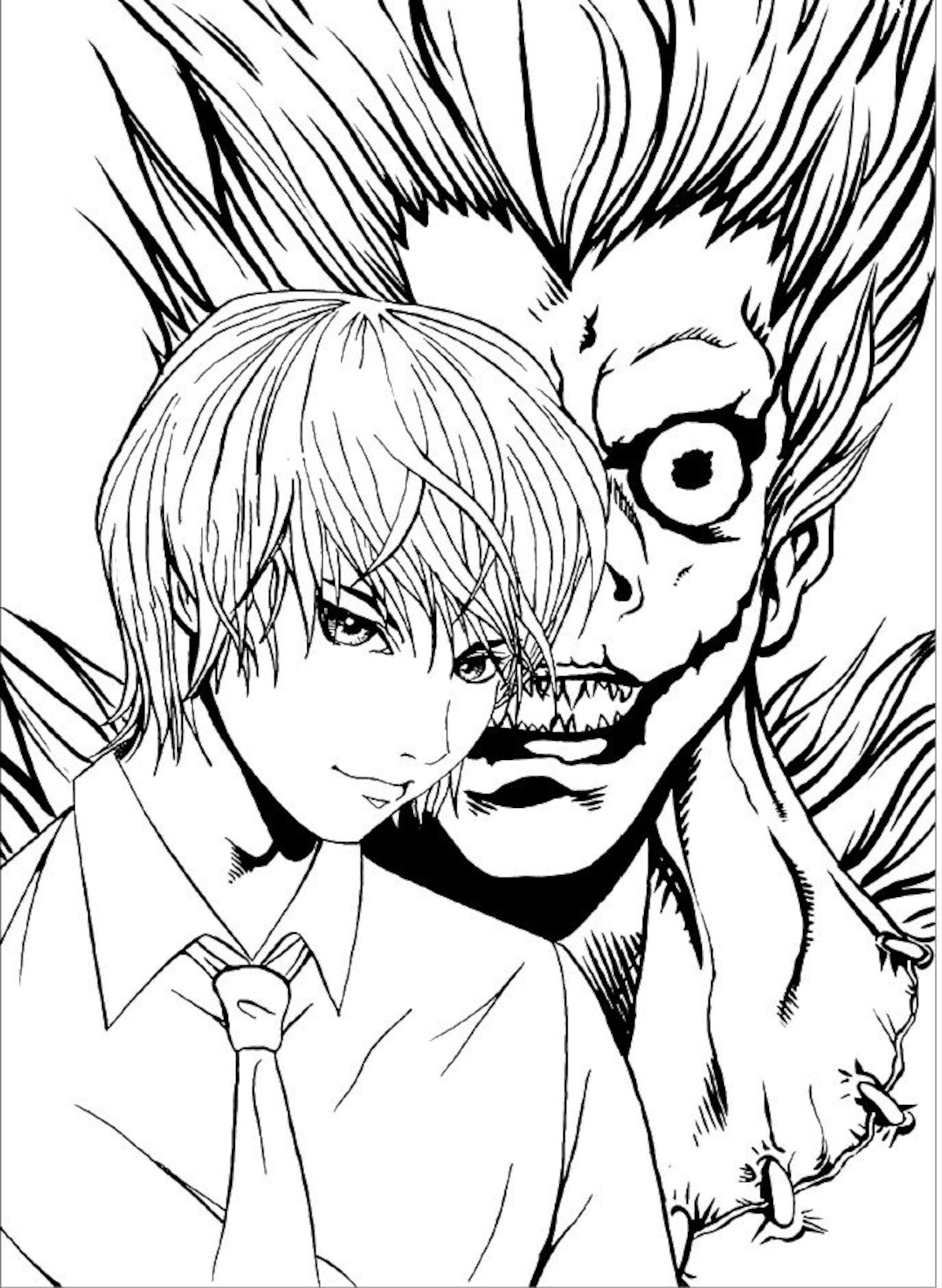 Anime Coloring PDF Book 30 Pages - Etsy