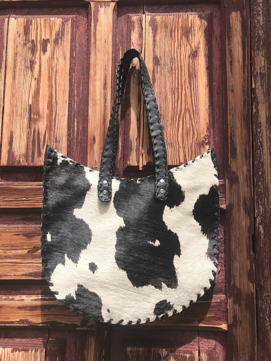 Cowhide Tote Bag, Real Cowhide Hair on Bag Natural Hair on Cowhide ...
