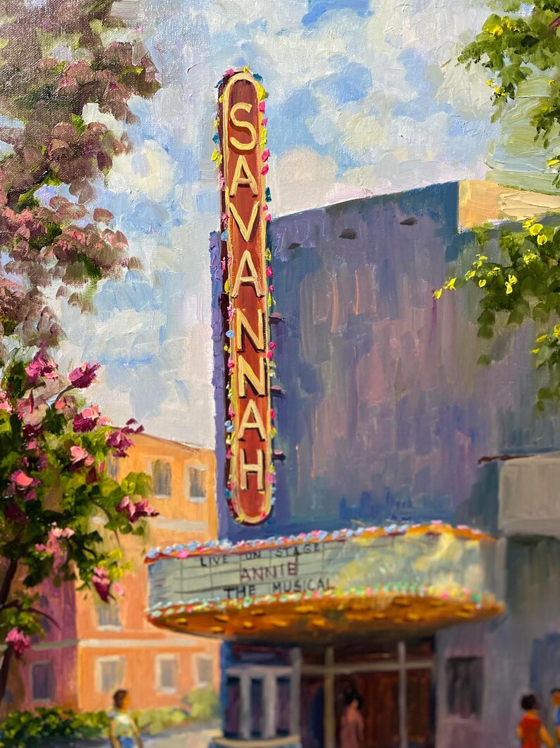 Original Oil Painting of Savannah GA Theatre Southern Charm Wall Art ...