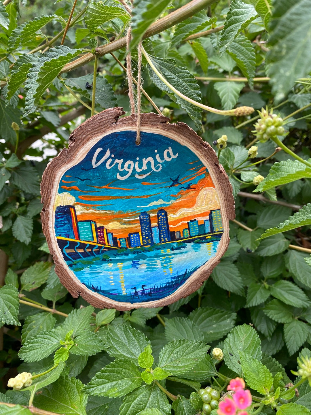 Hand Painted, VIRGINIA , Craft ,wood Ornament, Amazing Gift, Free ...