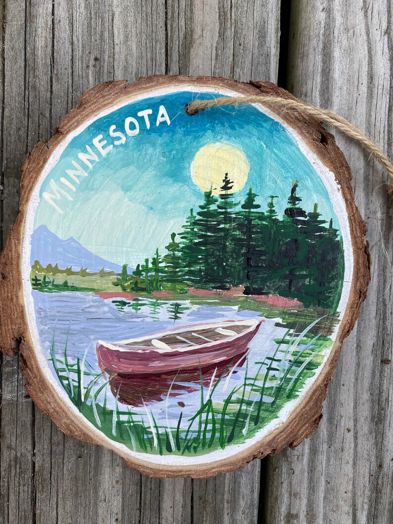 Hand Painted, Minnesota, Craft ,wood Ornament, Amazing Gift, Free ...