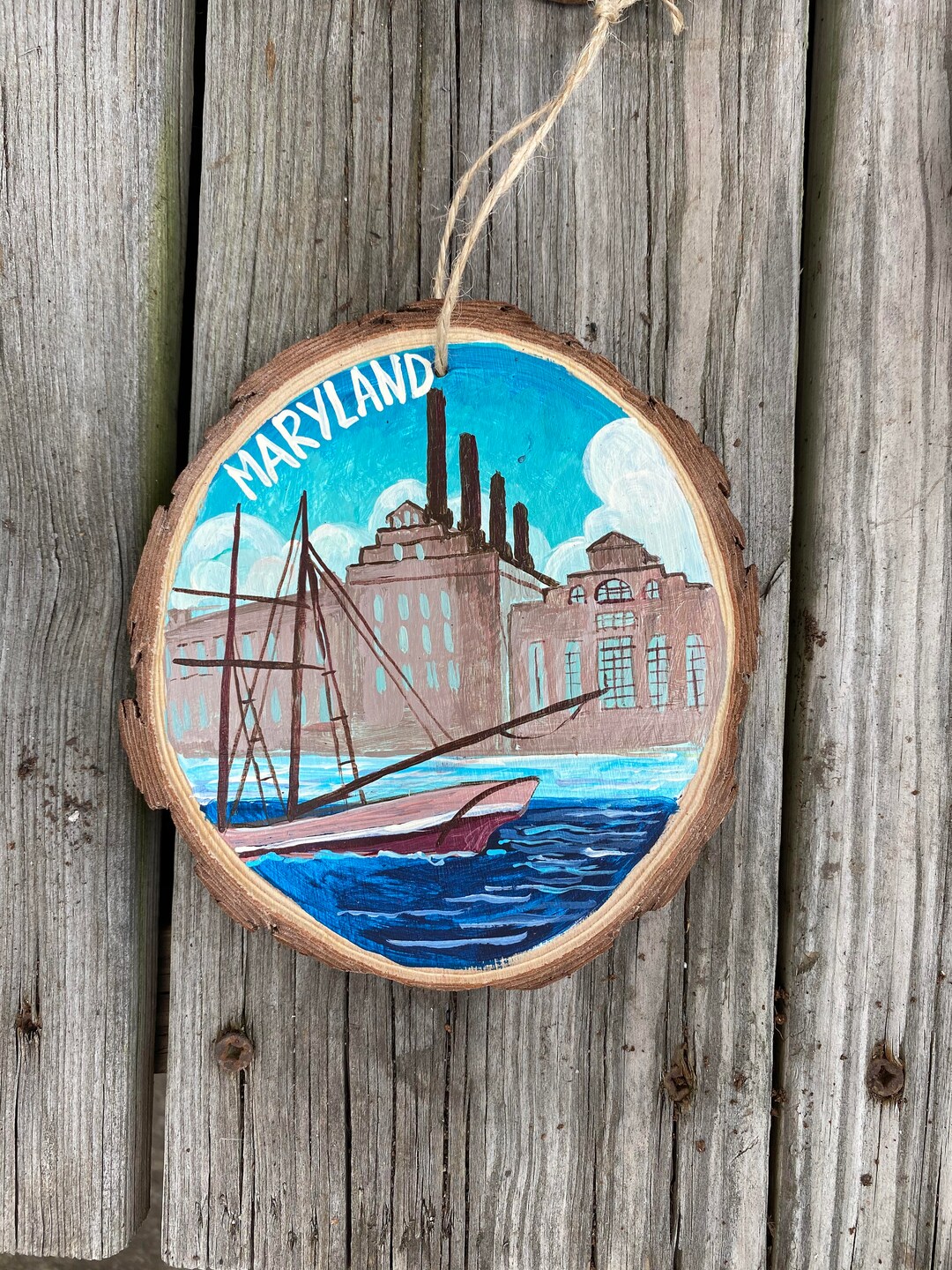 Hand Painted, MARYLAND, Craft ,wood Ornament, Amazing Gift, Free ...