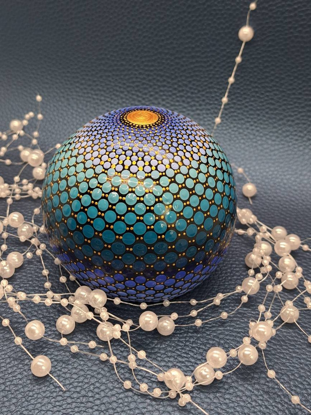 Mandala Stone Ball Dotted in Loving Handwork - Etsy