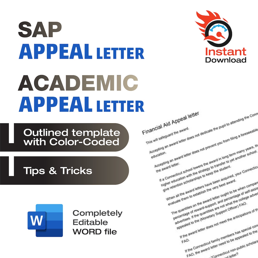 SAP Appeal Letter / Academic Appeal Letter - Etsy