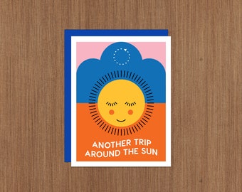 Birthday Card - Trip Around the Sun - Etsy