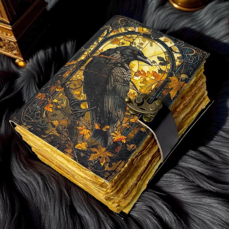 Leather Raven Spell Book - Etsy