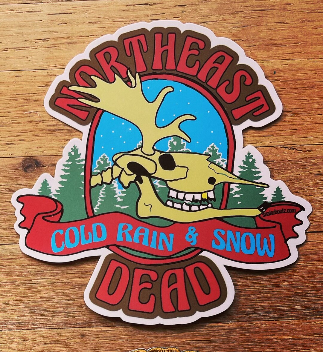 3X Northeast Dead Sticker Pack 4" Grateful Moosehead Skeleton Moose Set ...