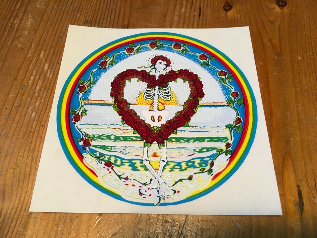 Vintage 90s Dancing Spirit Window Sticker 5 Grateful Dead Skeleton ...