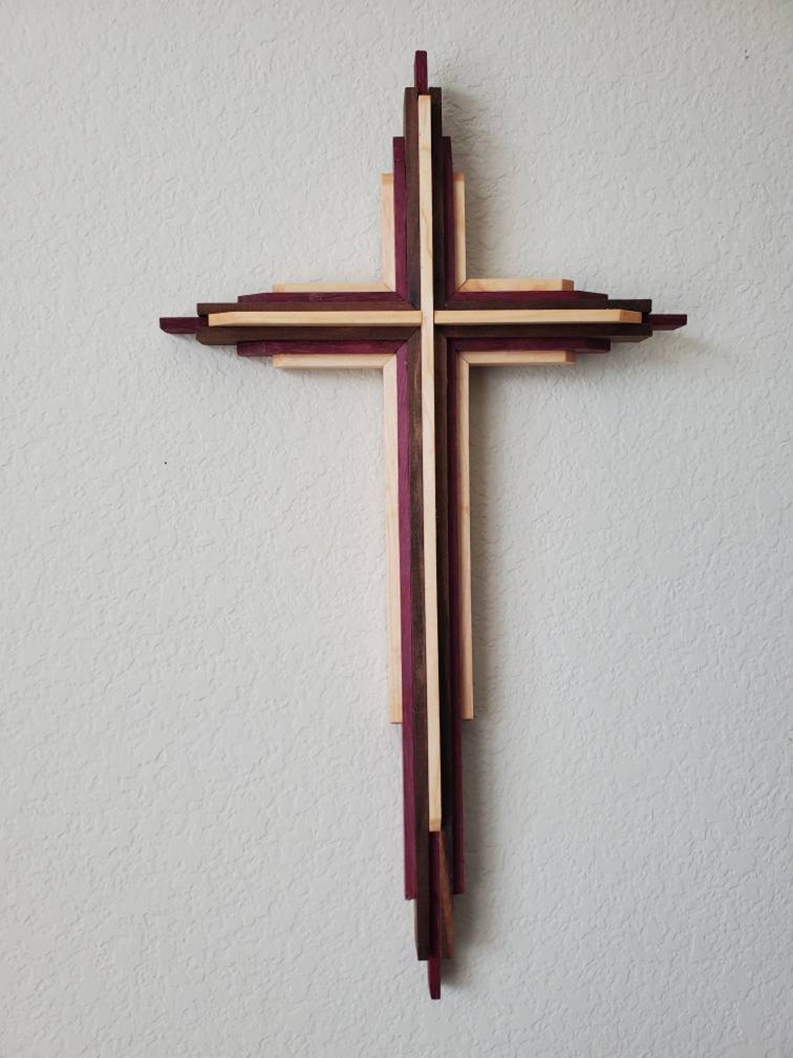 Wooden Layered Cross - Etsy