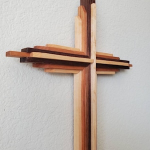 Wooden Layered Cross - Etsy