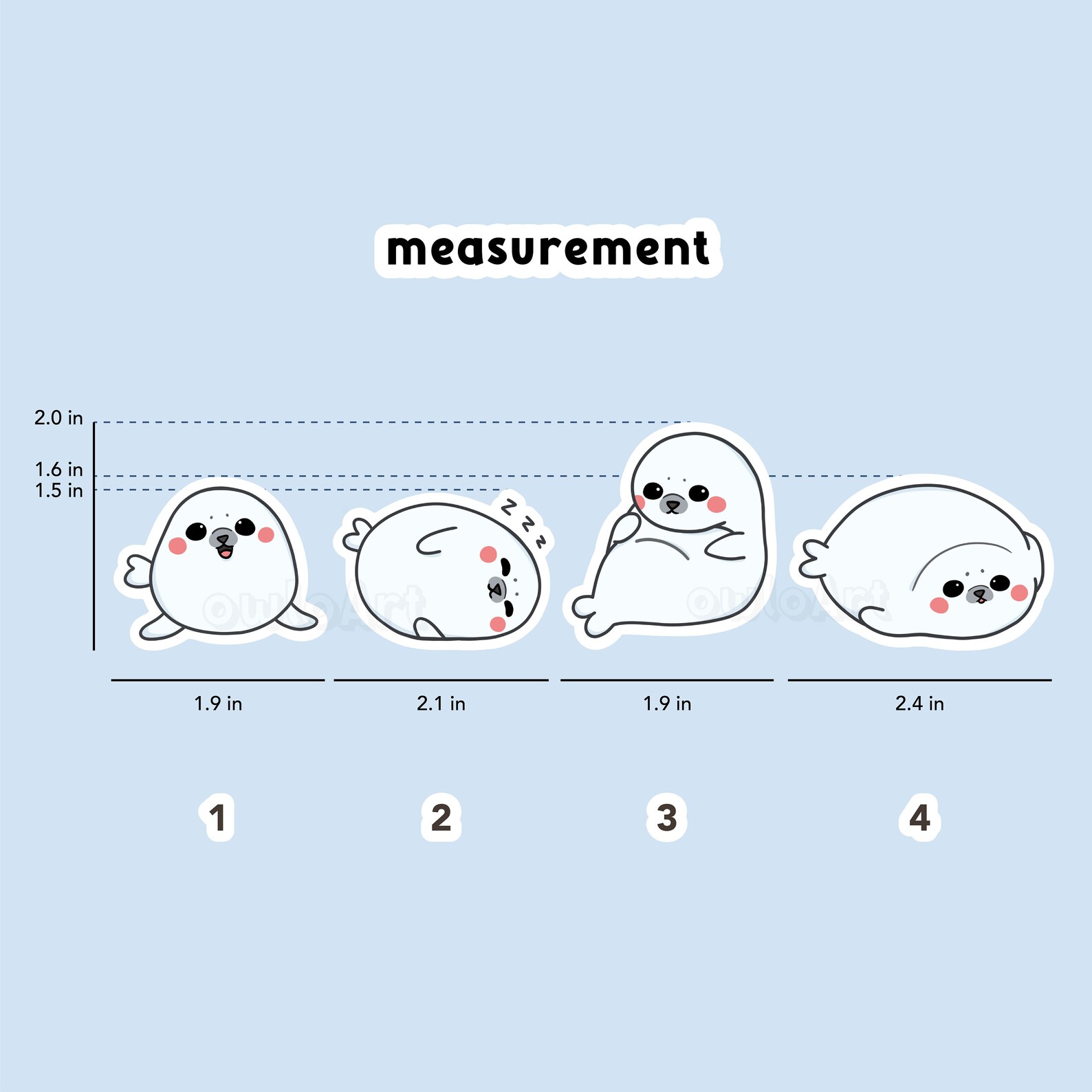 Cute Seal Sticker Baby Seal Sticker Water-resistant | Etsy