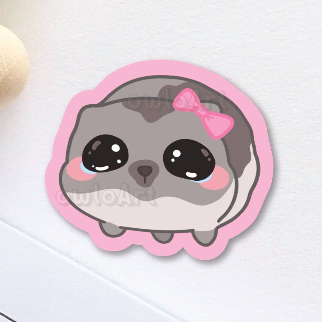 Sad Hamster Meme Sticker | Waterproof Matte Sticker | Hamster With Bow ...