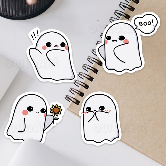 Cute Ghost Sticker Halloween Sticker Water-resistant | Etsy