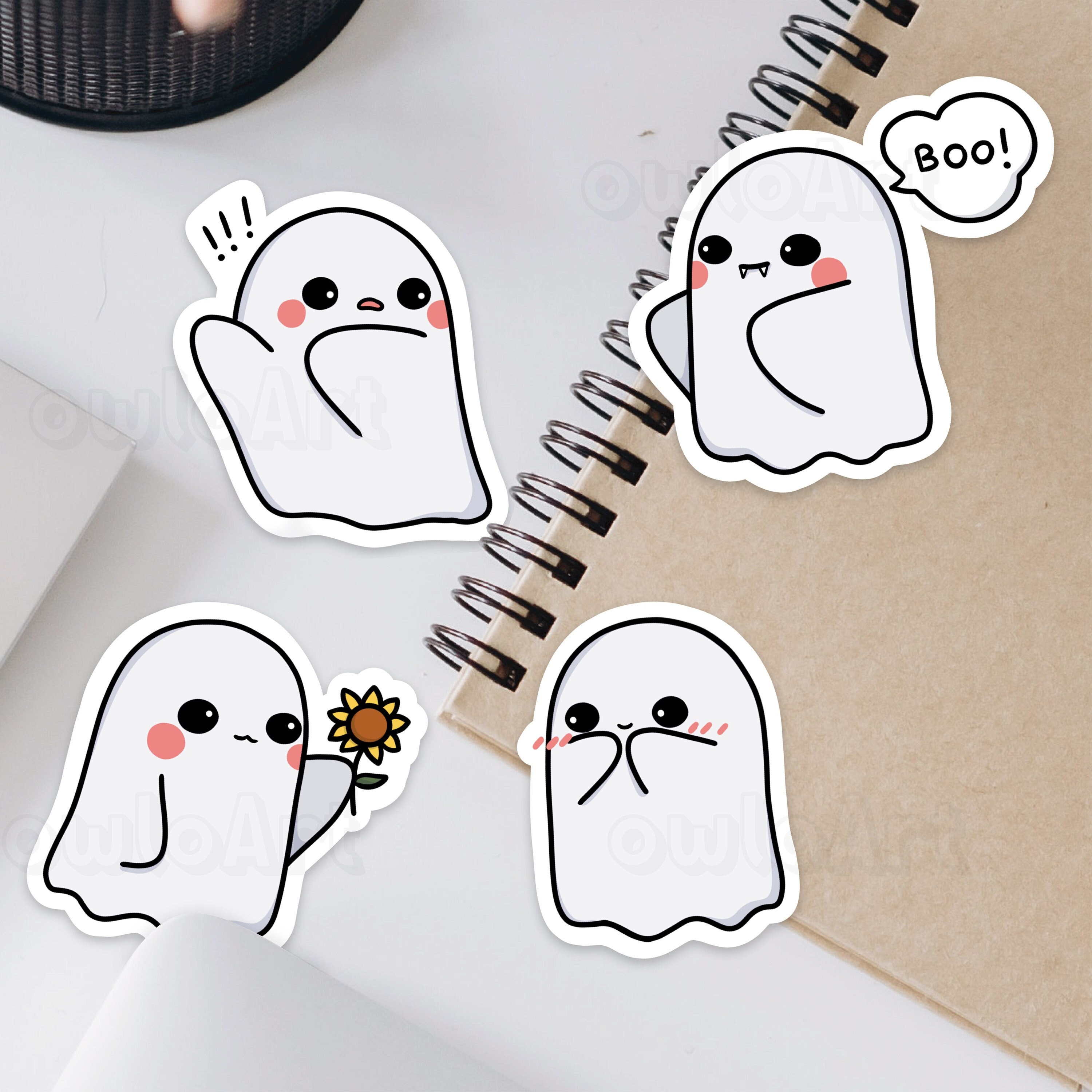 Cute Ghost Sticker Halloween Sticker Water-resistant - Etsy