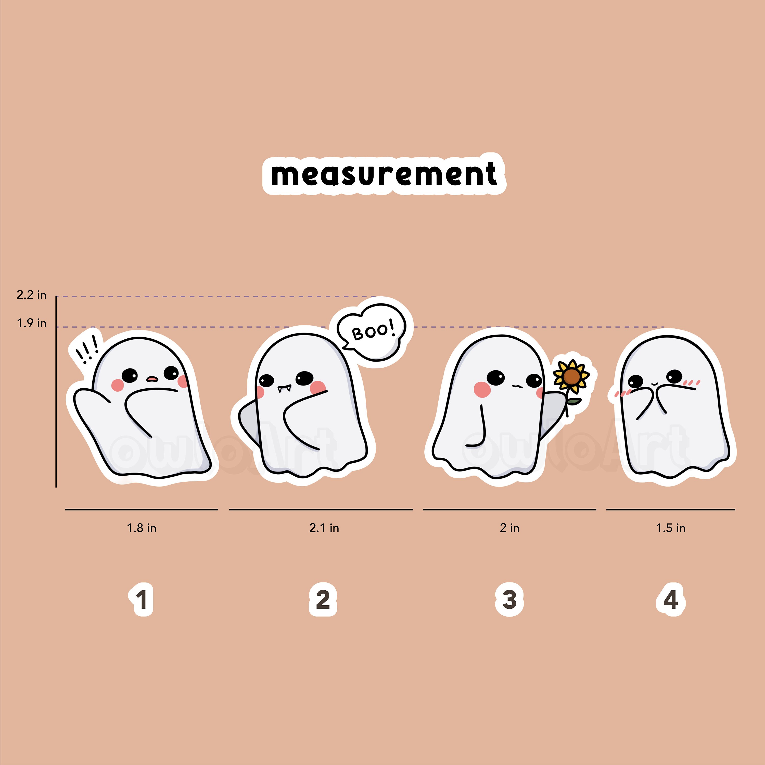 Cute Ghost Sticker Halloween Sticker Water-resistant - Etsy