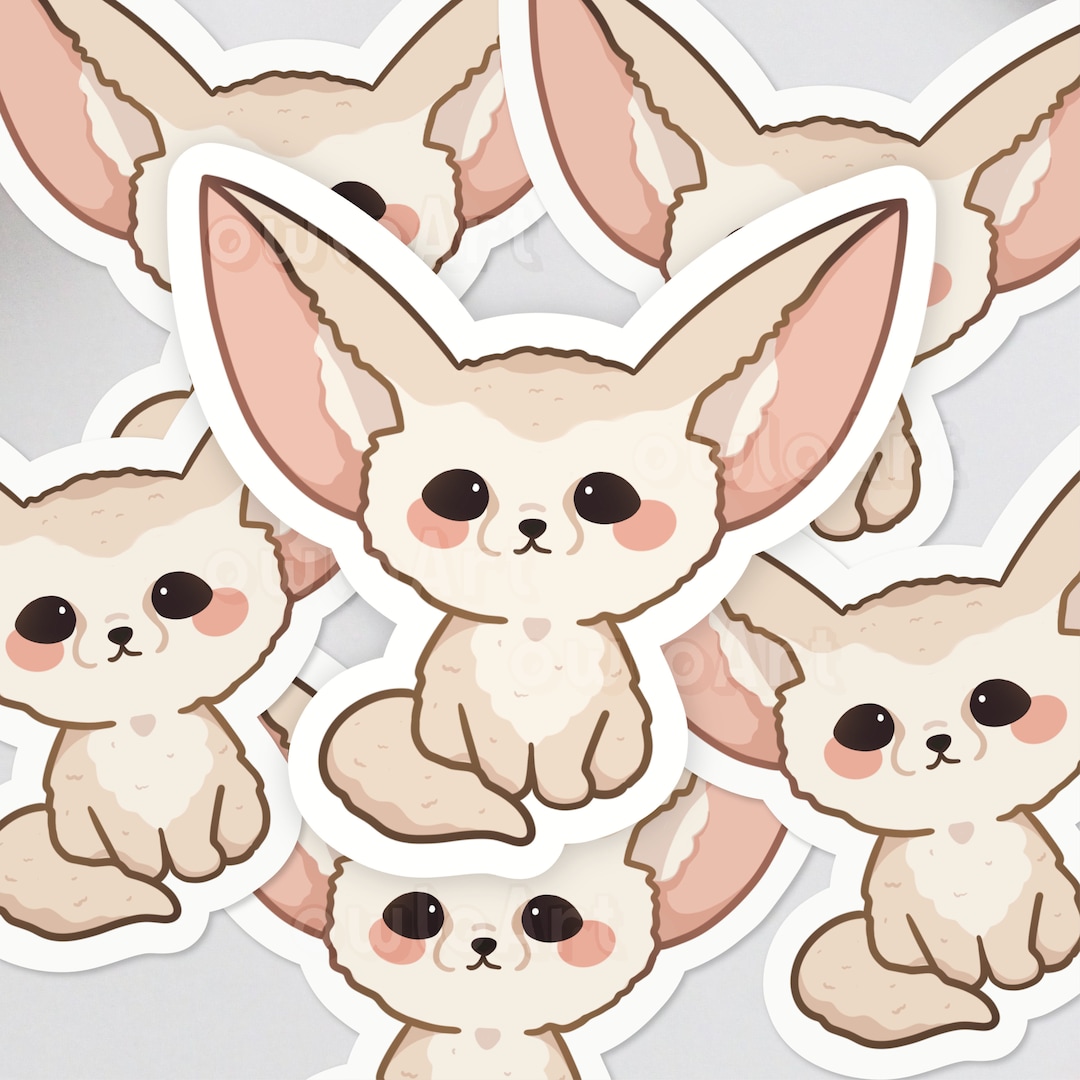 Cute Fennec Fox Sticker Water-resistant Matte Sticker Stickers for ...