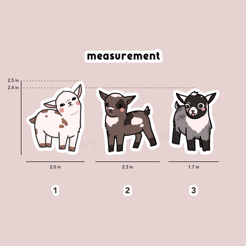 Cute Goat Sticker Dwarf Goat Sticker Waterproof Sticker - Etsy