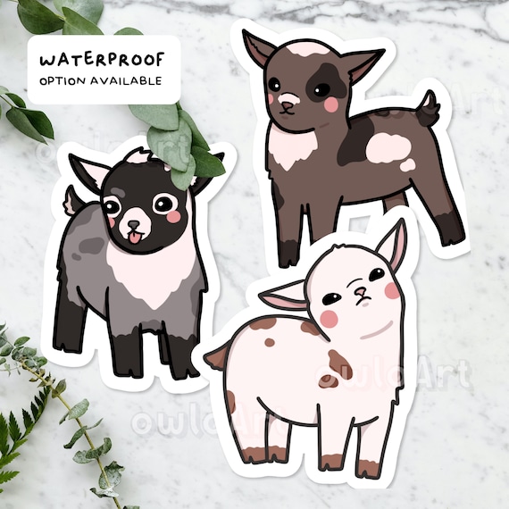 Cute Goat Sticker Dwarf Goat Sticker Water-resistant - Etsy