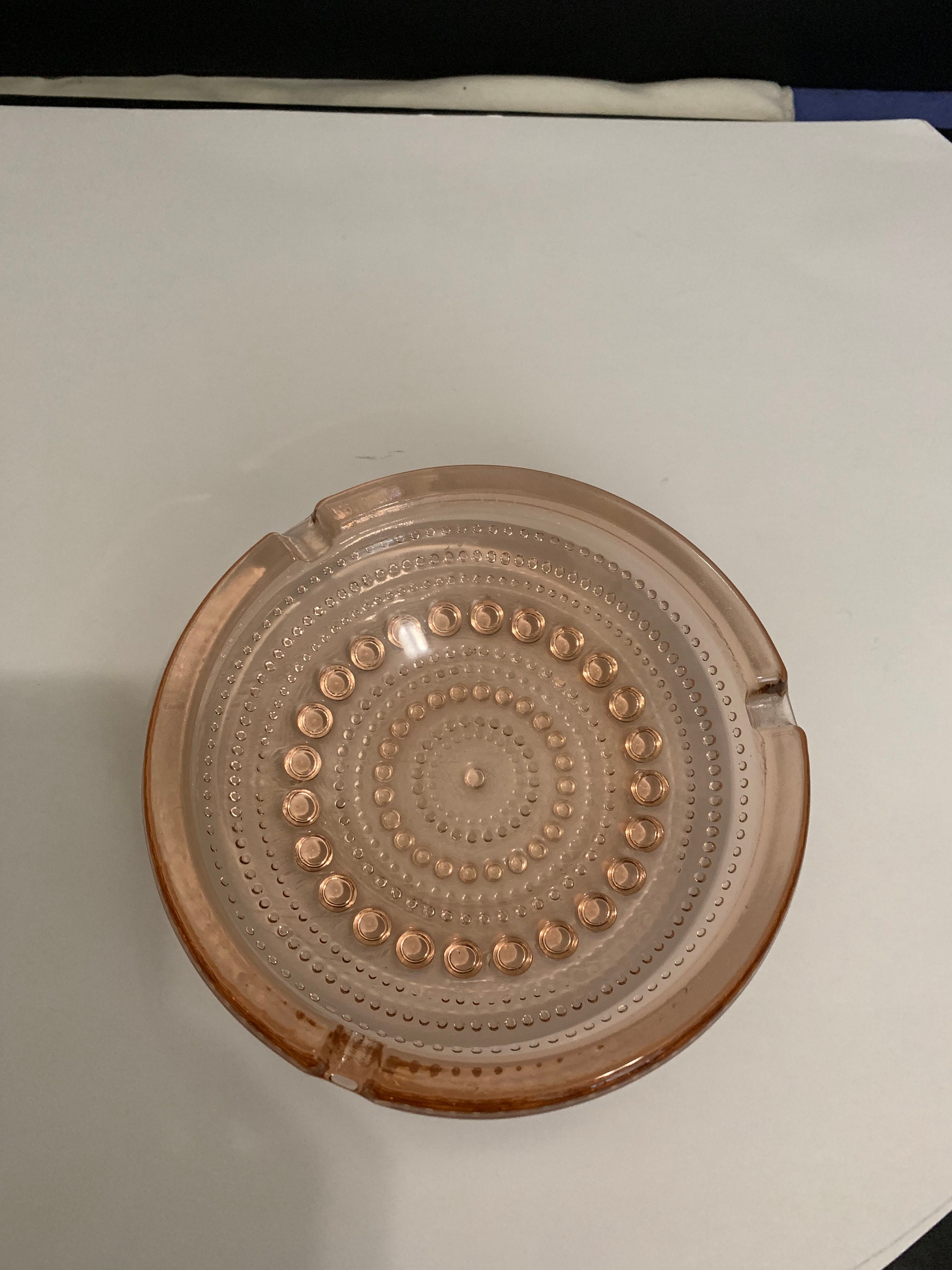 Vintage Pink Hobnail Depression Glass Ashtray Retro | Etsy