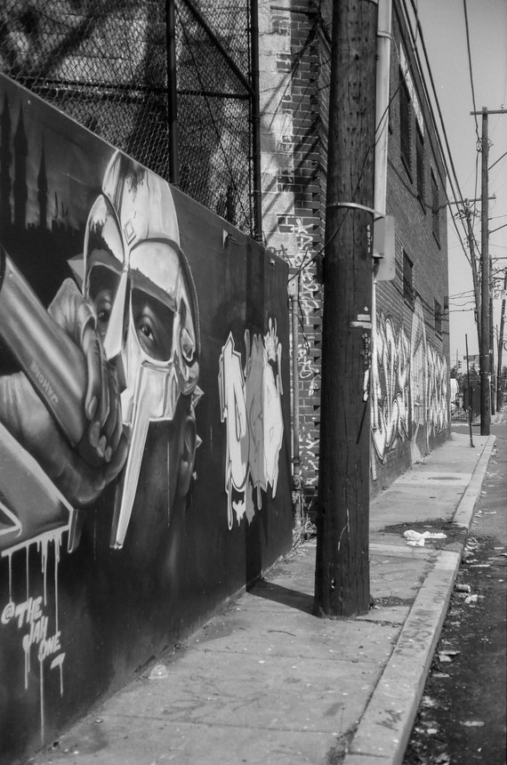MF Doom Street Graffiti Digital Art Print 35mm B&W | Etsy