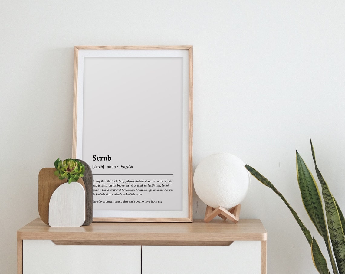 Definition Wall Art · Scrub · 90s Art Print - Etsy