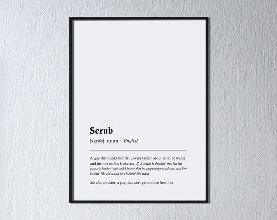 Definition Wall Art Scrub 90s Art Print - Etsy