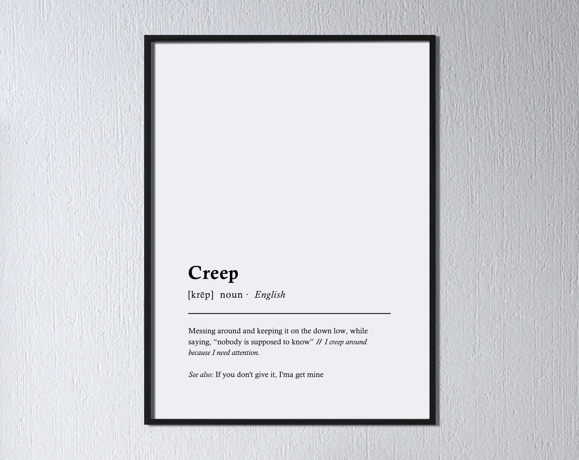 Definition Wall Art · Creep · 90s Art Print - Etsy