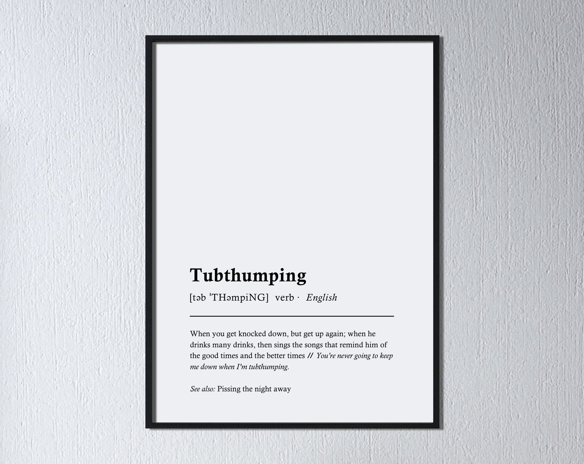 Definition Wall Art · Tubthumping · 90s Art Print - Etsy