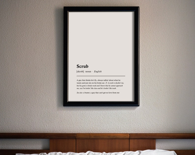 Definition Wall Art · Scrub · 90s Art Print - Etsy