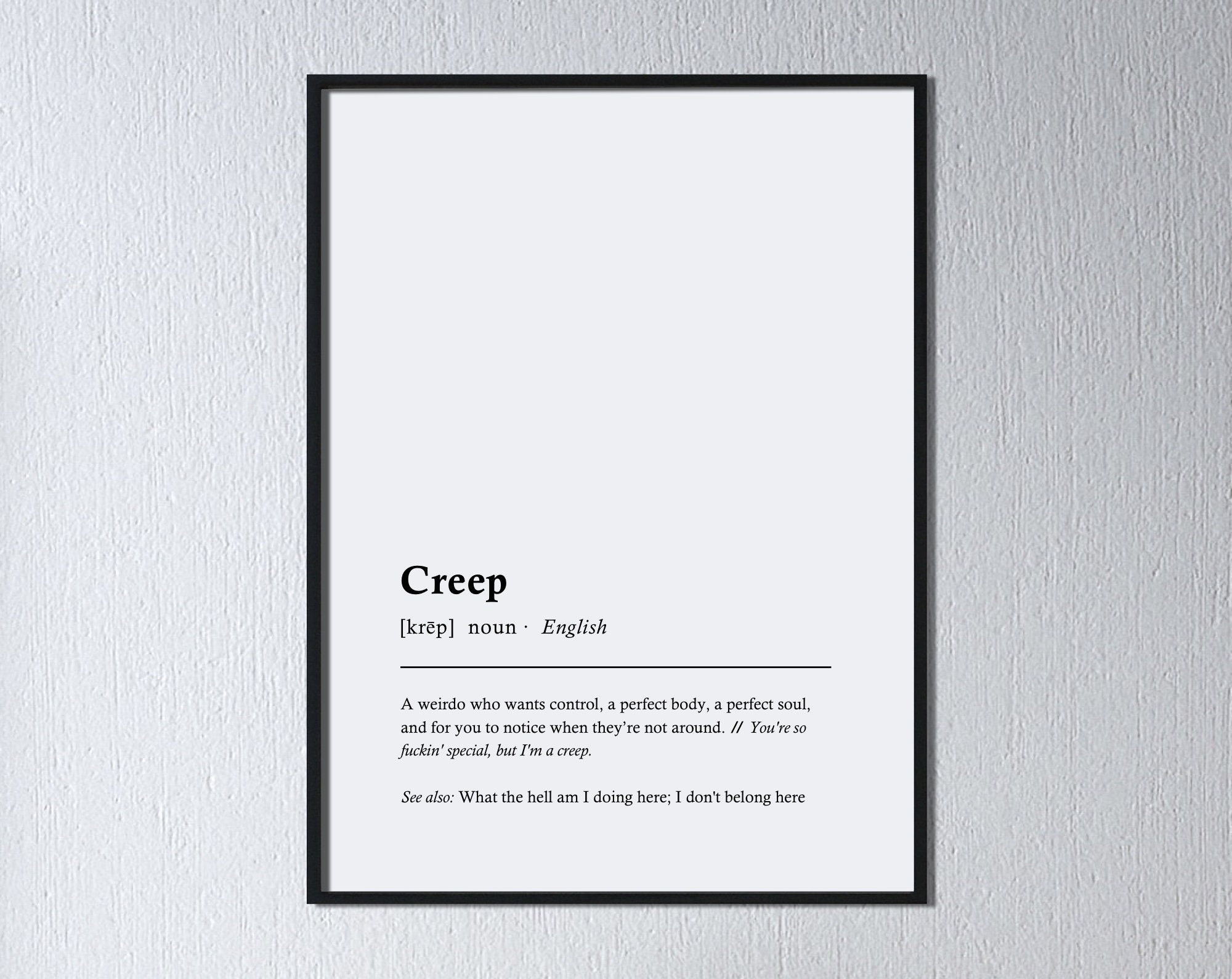 Definition Wall Art · Creep · 90s Art Print - Etsy