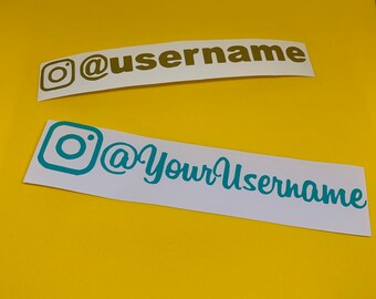 Custom Instagram Name Vinyl Decal Personalized Instagram Username Vinyl ...