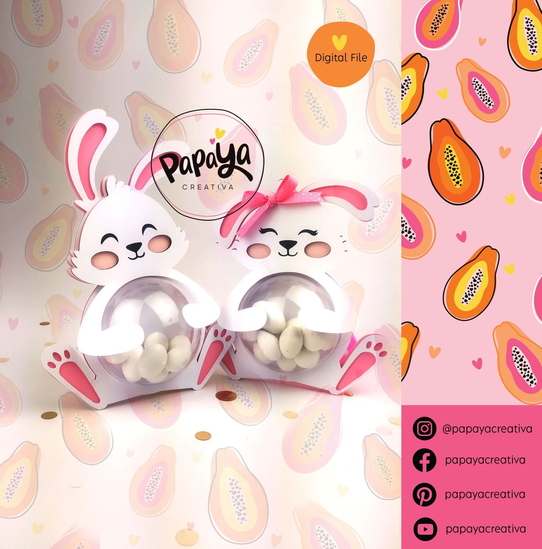 Cut File Set Bunnies (easter Candy Holder) Dome Size 8cm - Etsy