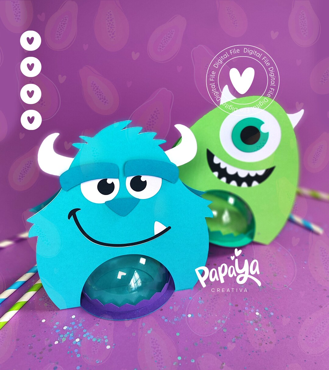 Cut File Sulley & Mike Holders *easy Open/close System* (dome 8cm) - Etsy