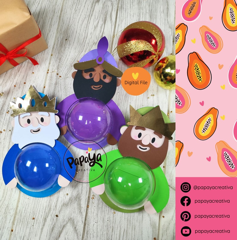Cut File the 3 Wise Men Candy Holder / Dome Size 8cm/ Open and Close ...