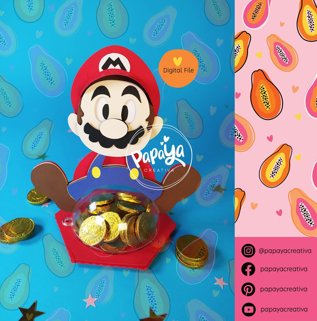 Cut File Mario Candy Holder/ Dome Size 8cm / Flower Open and Close ...