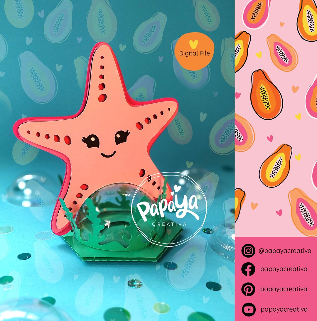Cut File Starfish Candy Holder/ Dome Size 8cm/ Open and Close System - Etsy