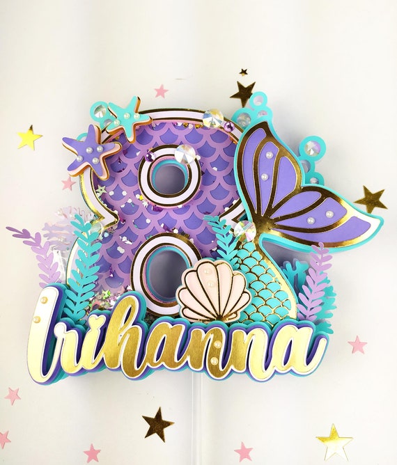 Mermaid Cake Topper Shaker / Mermaid Theme / Mermaid Tail / | Etsy