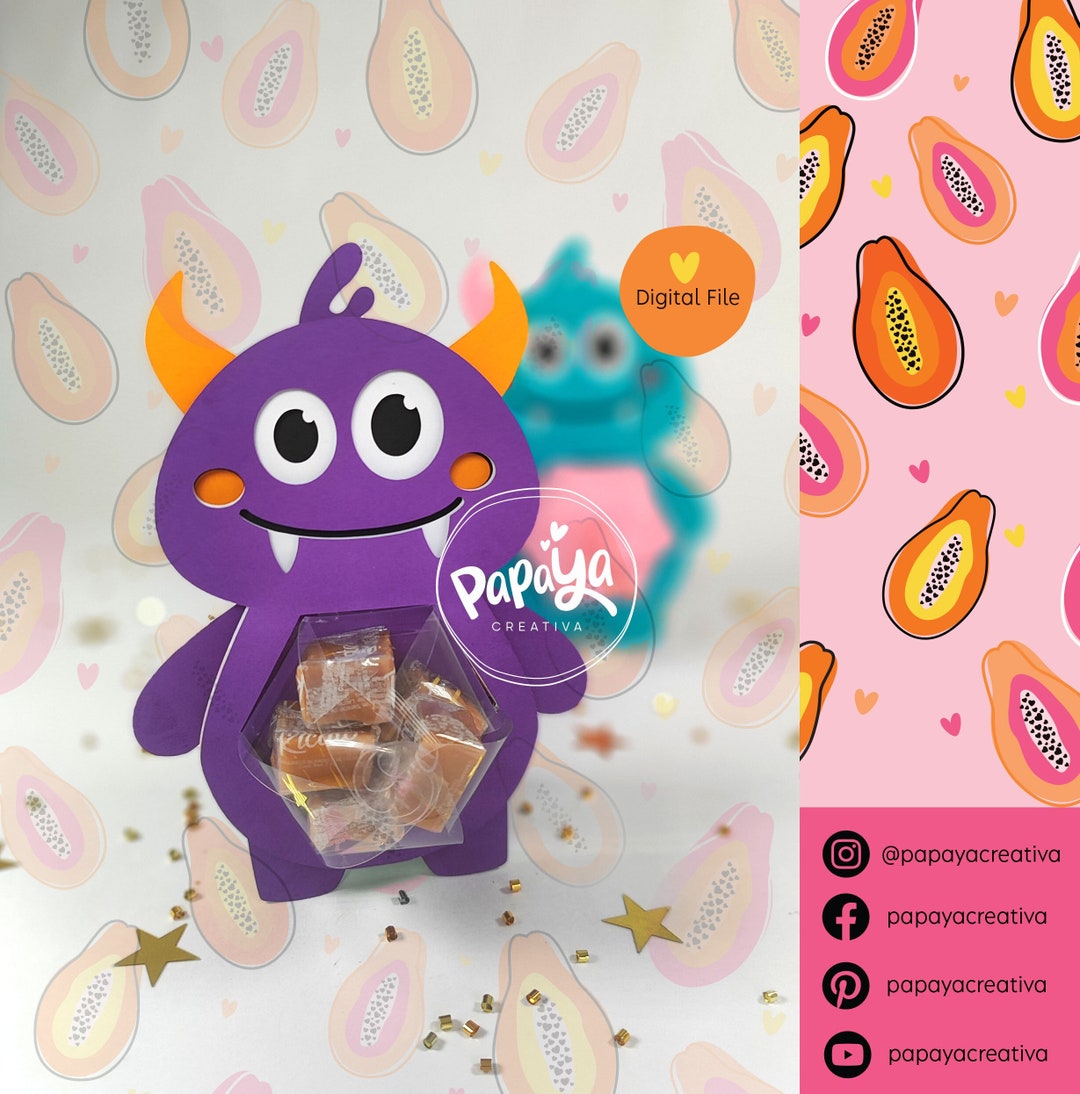 Cut File Candy Holder Cute Monster Halloween Theme Party - Etsy