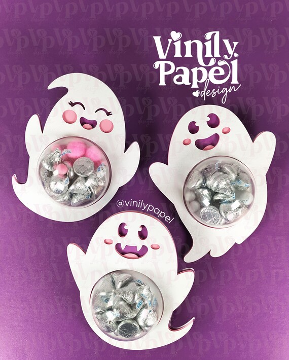 Cut File Set of 3 Adorable Ghosts Candy Holders/ Dome Size - Etsy