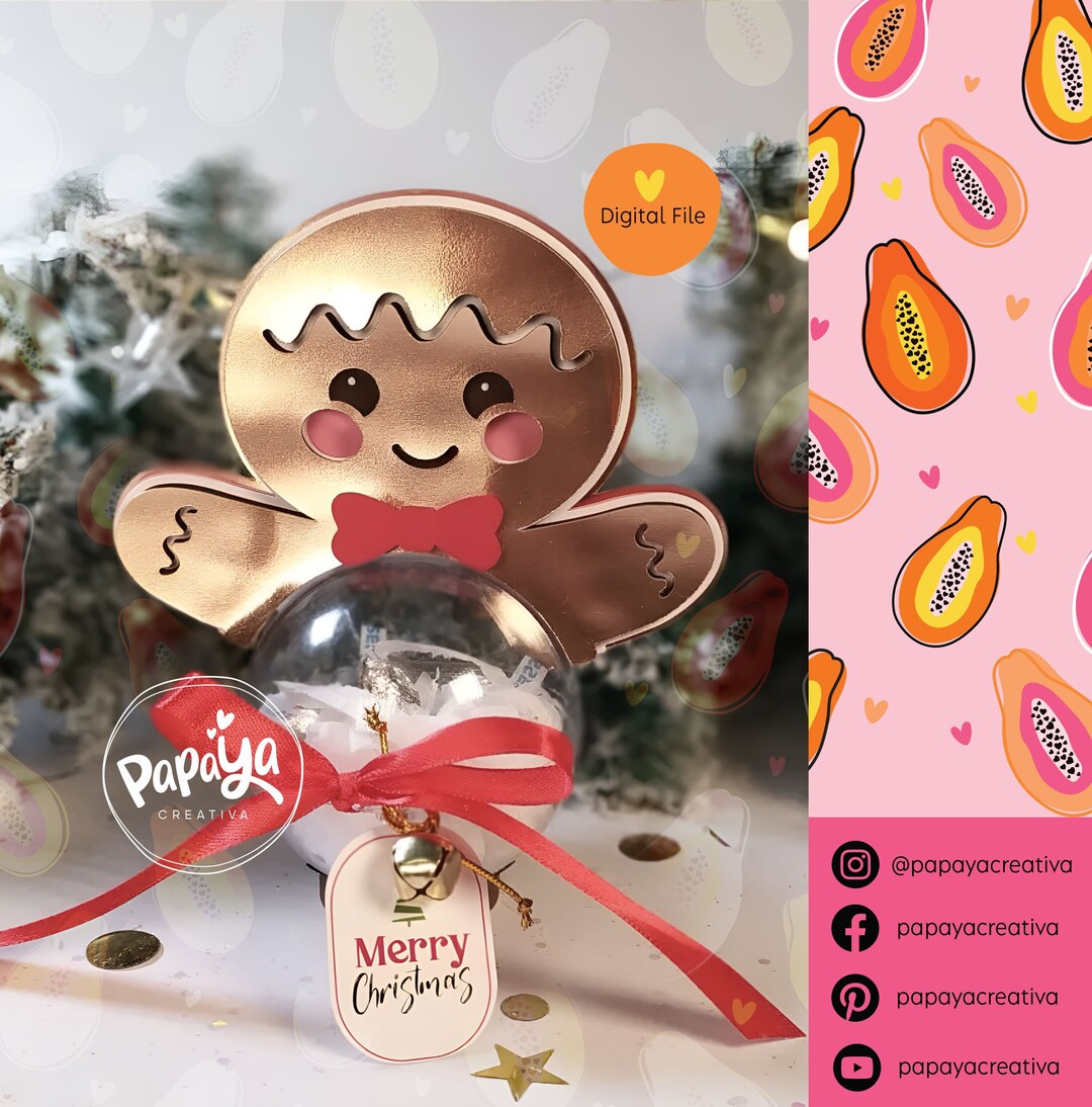 Cut File Gingerbread Xmas Ball 8cm - Etsy