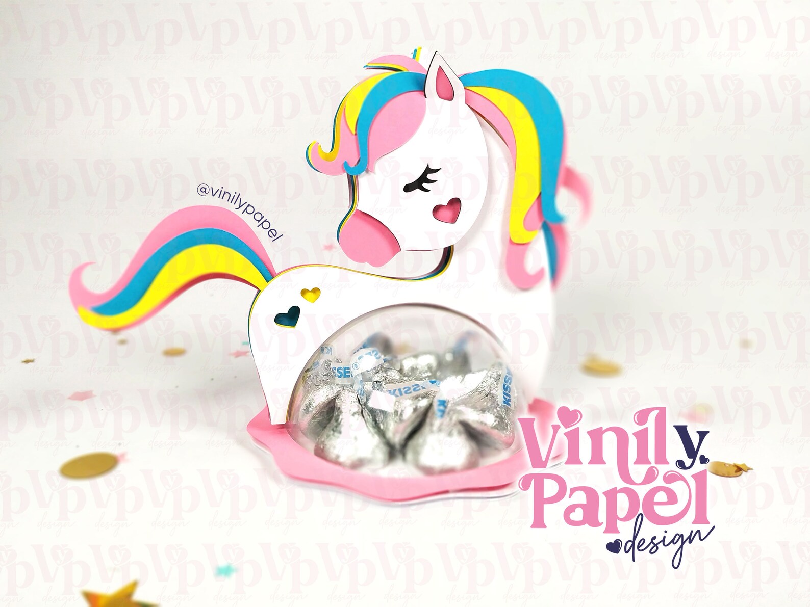 Cut File Unicorn Candy Holder / Dome Size 8cm / Unicorn Theme - Etsy